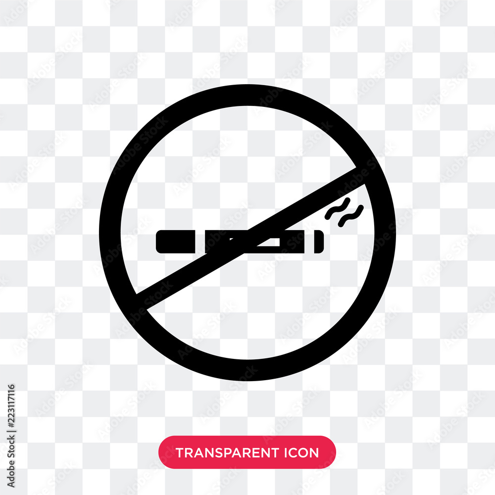 No Smoking vector icon isolated on transparent background, No Smoking ...