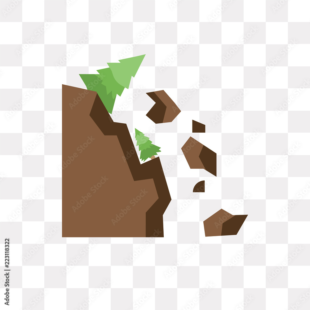 landslide icon on transparent background. Modern icons vector ...