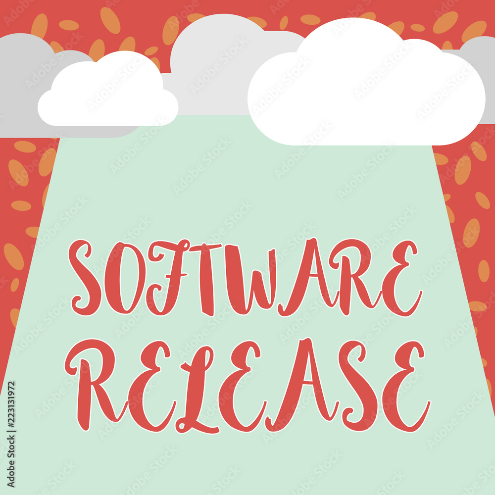 Writing note showing Software Release. Business photo showcasing sum of ...