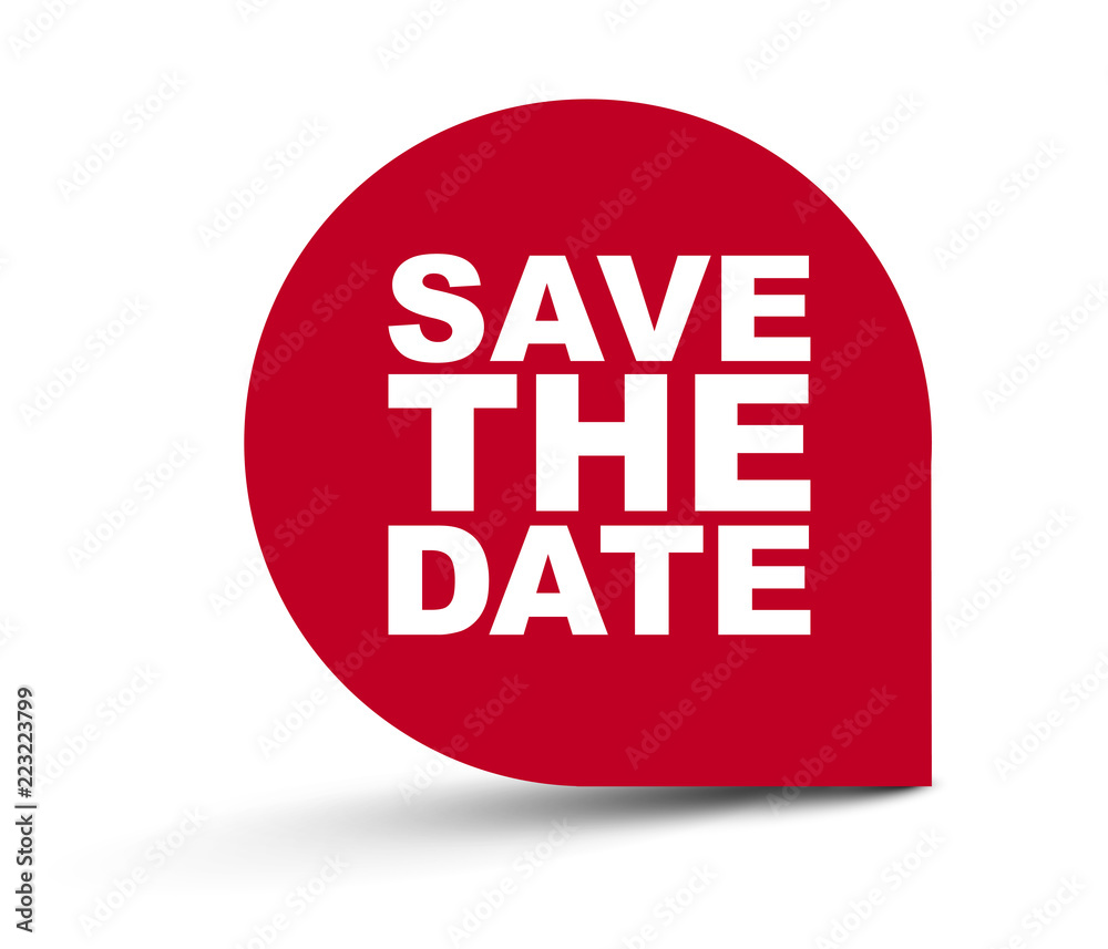 red vector banner save the date Stock Vector | Adobe Stock