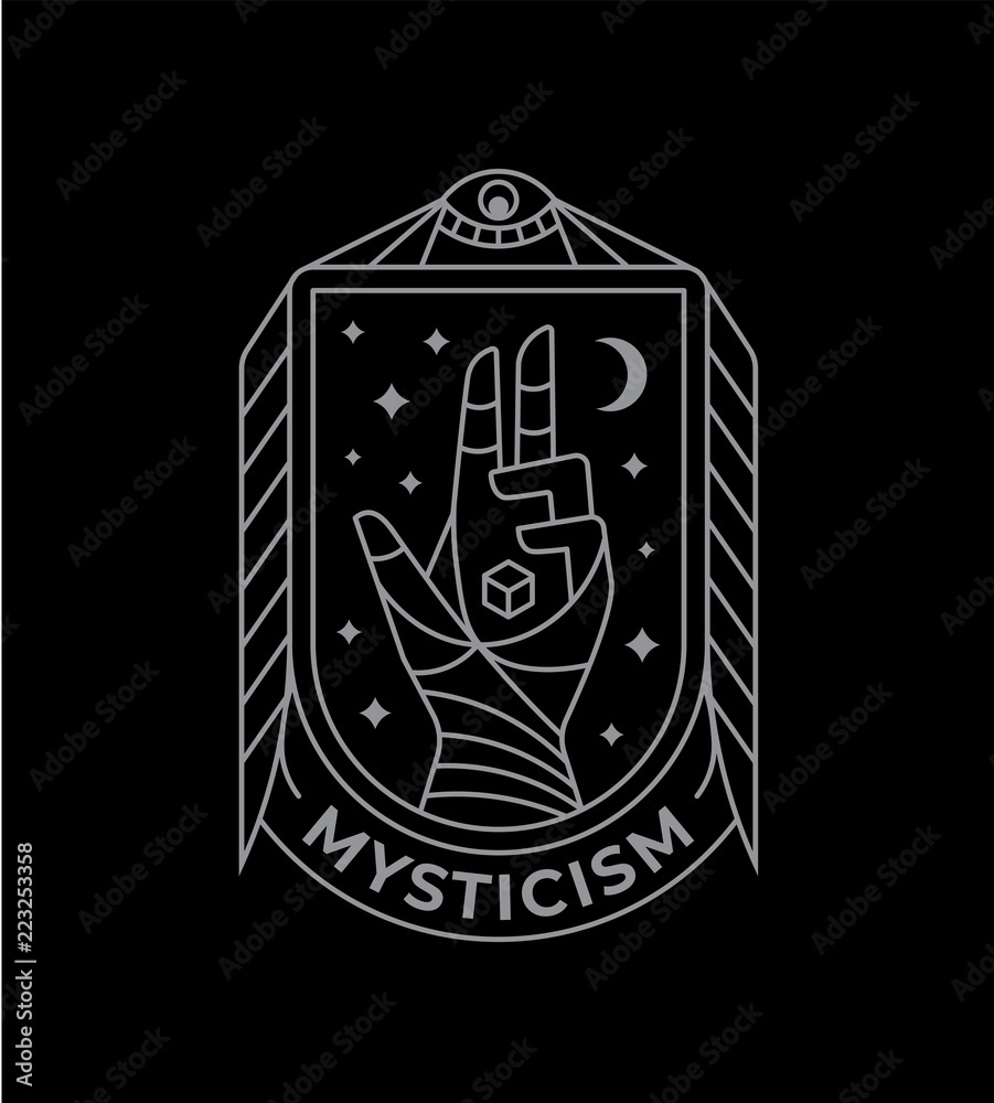 Mystic and esoteric symbol. Sacred geometry element, emblem, logo ...
