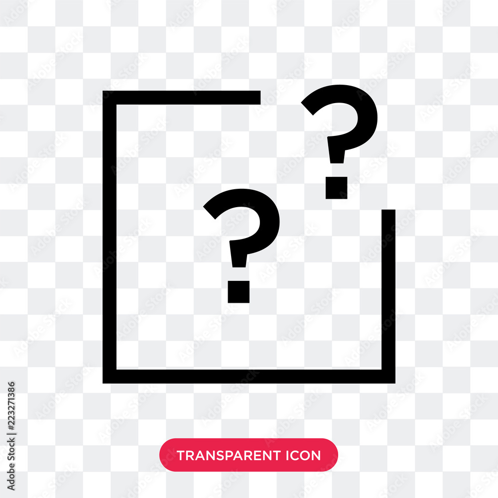 question mark vector icon isolated on transparent background, question ...