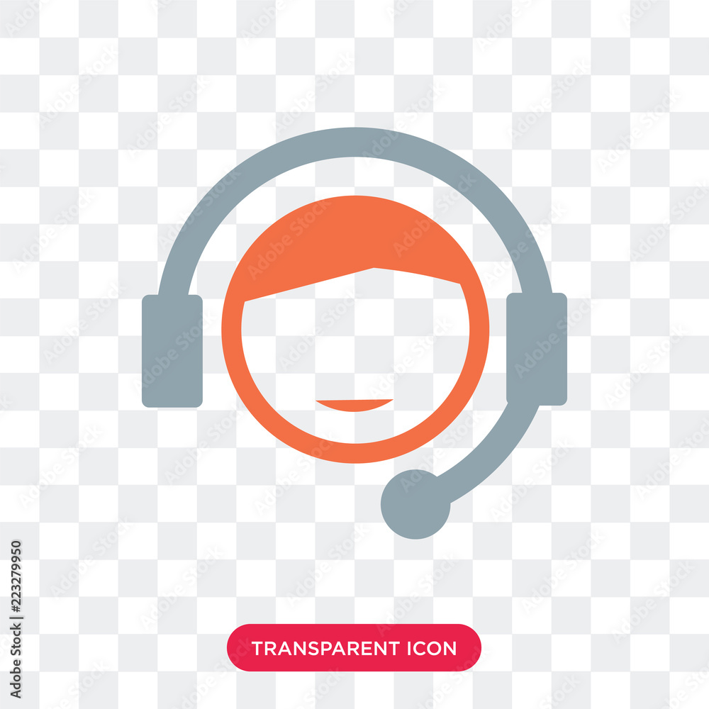 Customer service vector icon isolated on transparent background ...