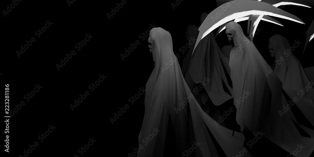 ghost on black background . Apocalypse and hell concept.3d rendering ...