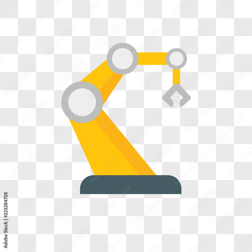 Robotic arm vector icon isolated on transparent background, Robotic arm ...