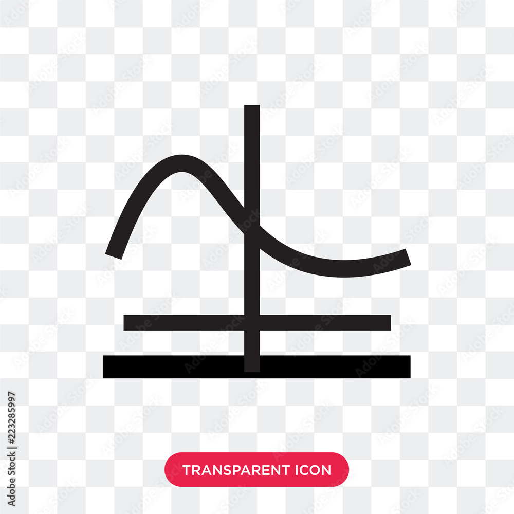 Gaussian function vector icon isolated on transparent background ...