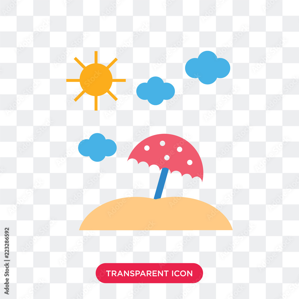 Beach vector icon isolated on transparent background, Beach logo design ...