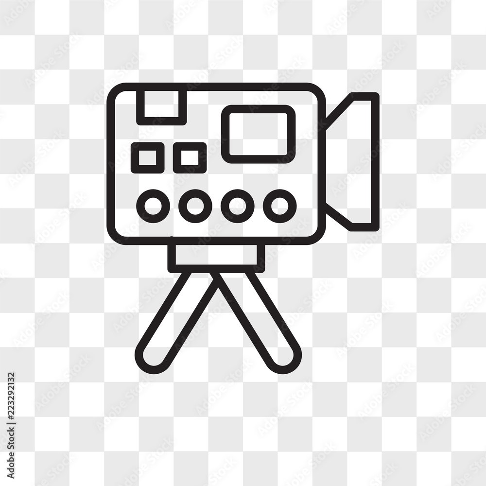 Video camera vector icon isolated on transparent background, Video ...