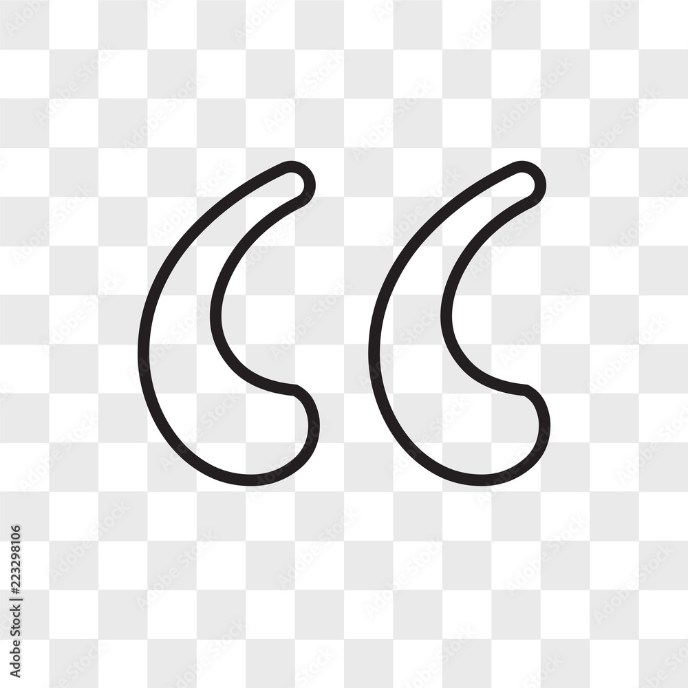 Quotation vector icon isolated on transparent background, Quotation ...