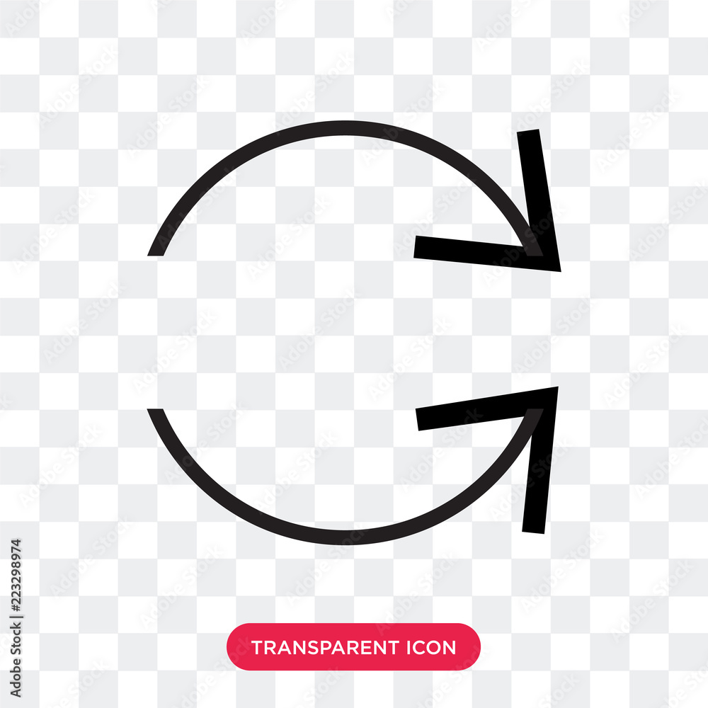 Curved arrow vector icon isolated on transparent background, Curved ...
