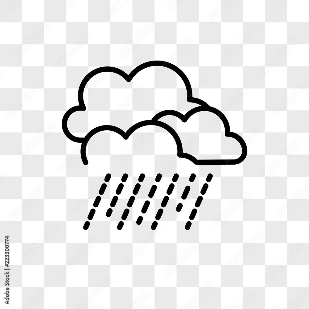 Rain vector icon isolated on transparent background, Rain logo design ...