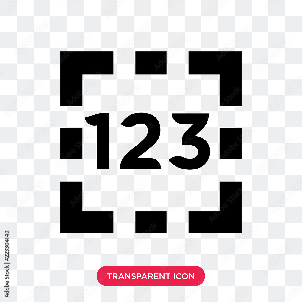 Numbers vector icon isolated on transparent background, Numbers logo ...