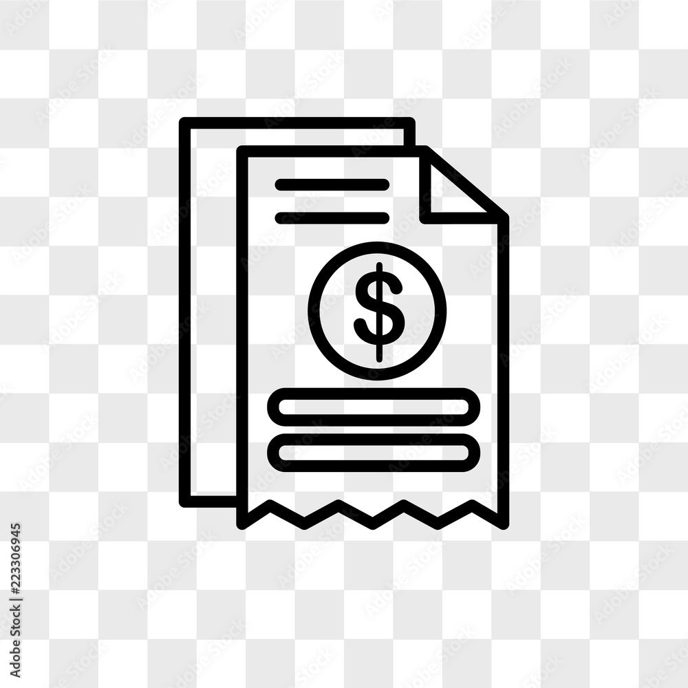 เวกเตอร์ Stock Bill vector icon isolated on transparent background ...