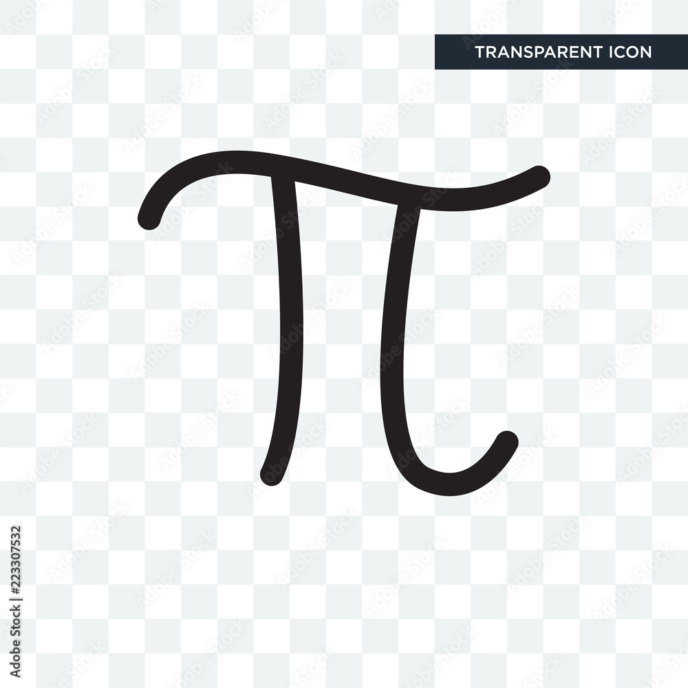Pi constant vector icon isolated on transparent background, Pi constant ...