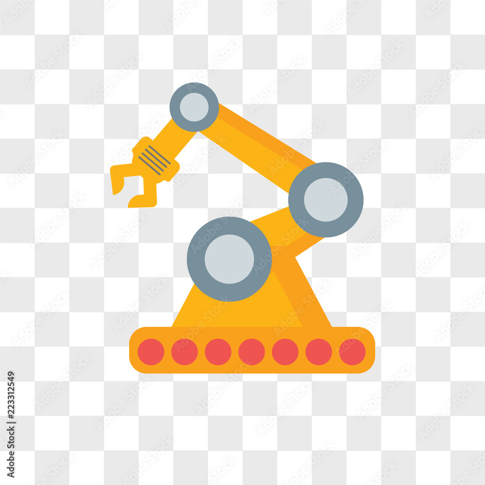 Robot arm vector icon isolated on transparent background, Robot arm ...