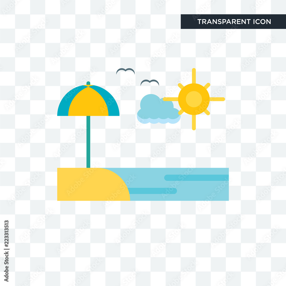 Beach vector icon isolated on transparent background, Beach logo design ...