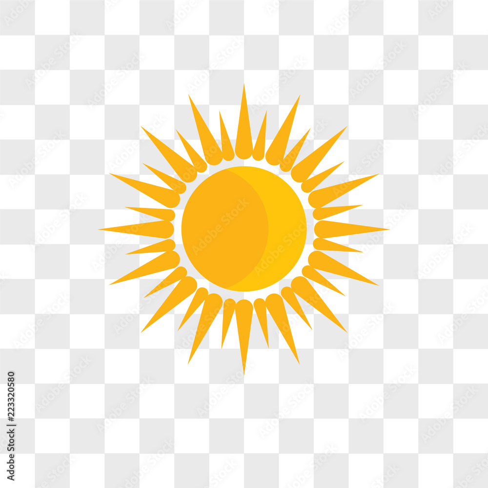 Sun vector icon isolated on transparent background, Sun logo design ...