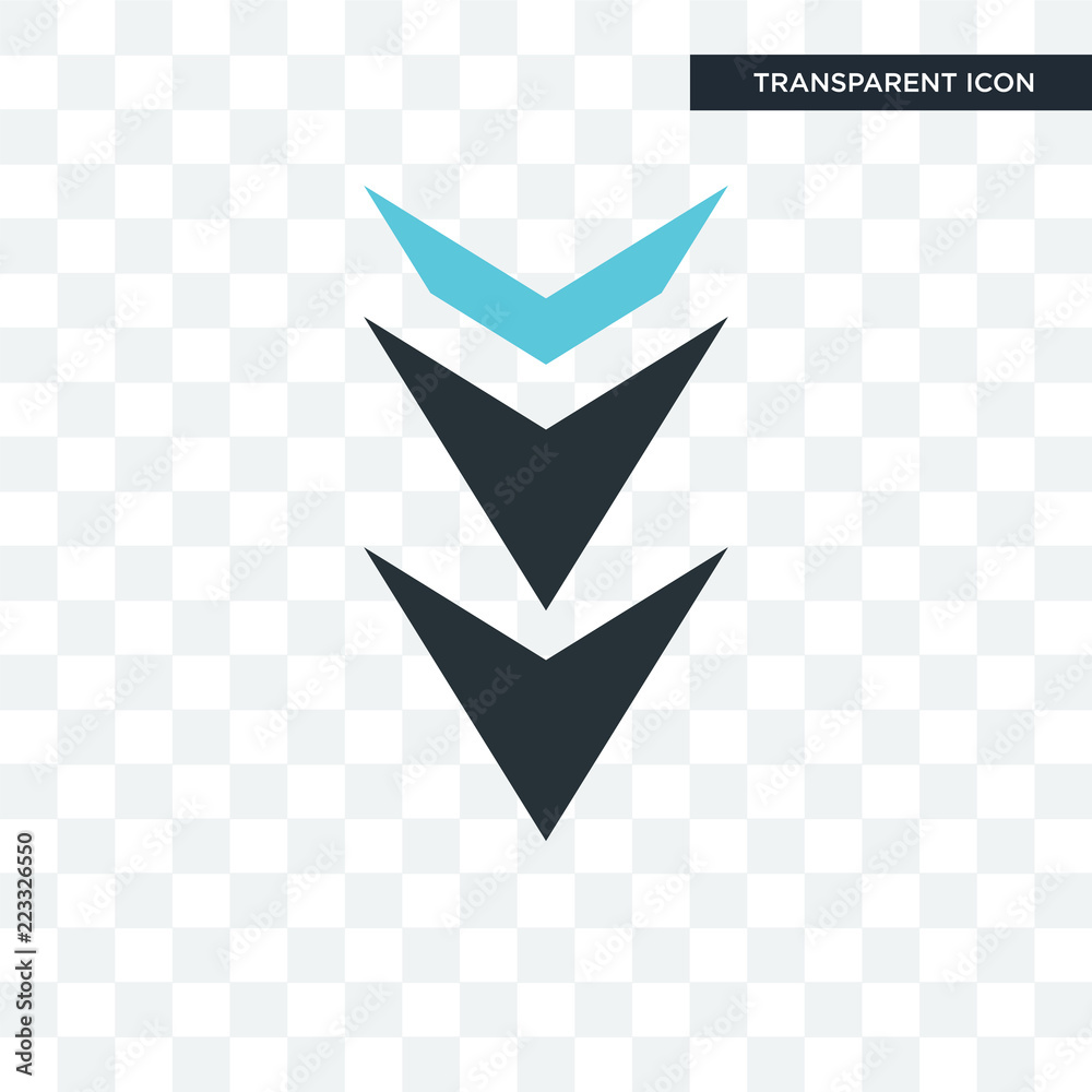 Down arrow vector icon isolated on transparent background, Down arrow ...