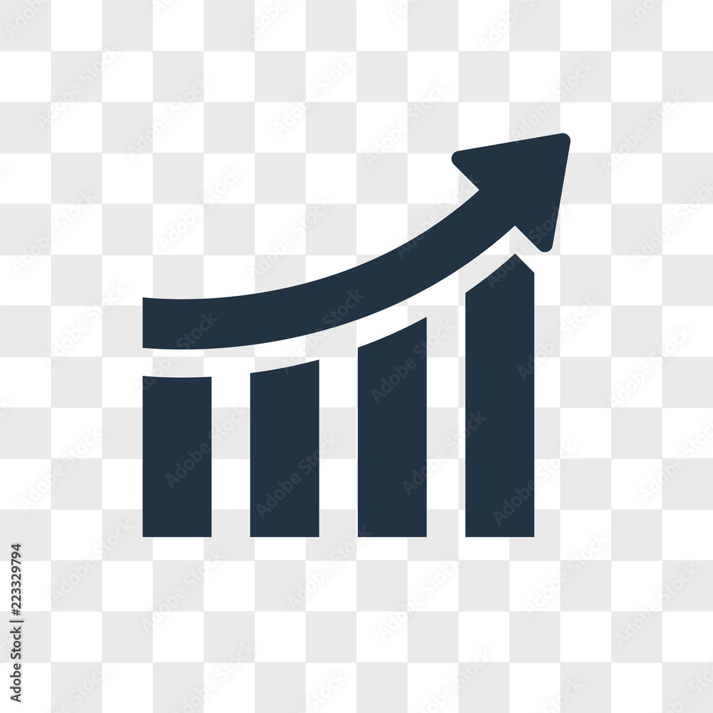 Increase vector icon isolated on transparent background, Increase logo ...