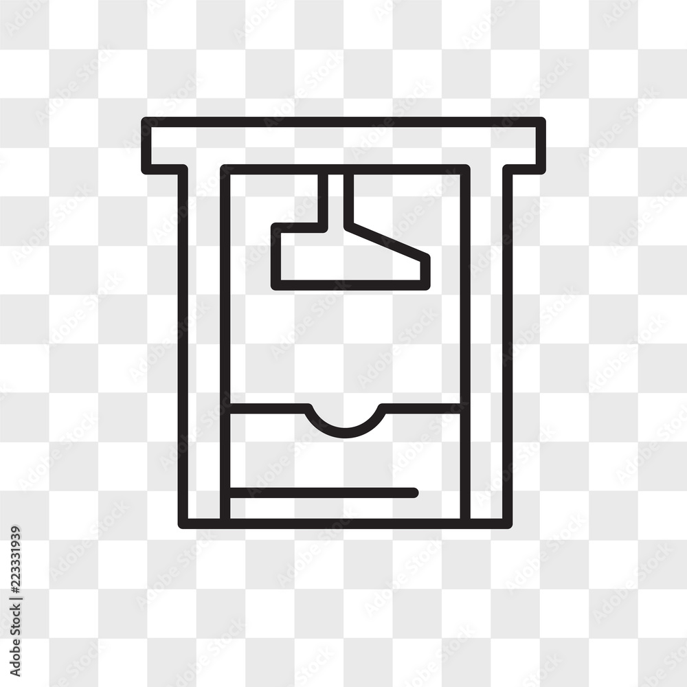 Guillotine vector icon isolated on transparent background, Guillotine ...