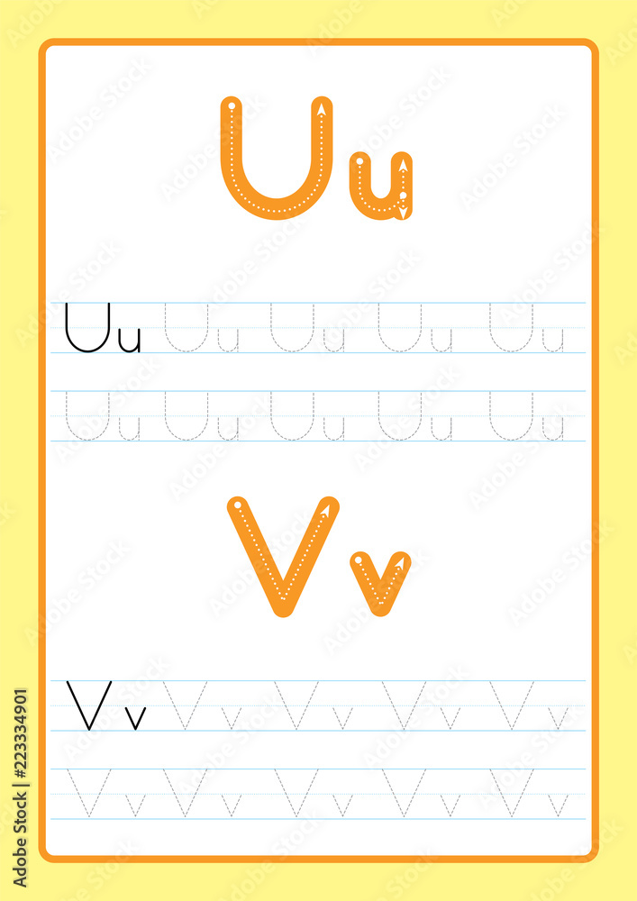 Alphabet letters tracing worksheet with alphabet letters. Basic writing ...