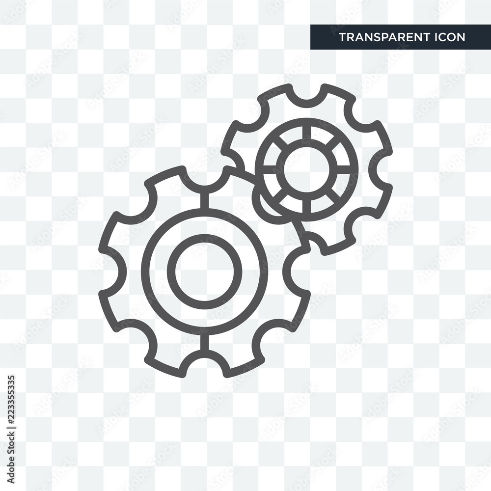Settings Cog vector icon isolated on transparent background, Settings ...