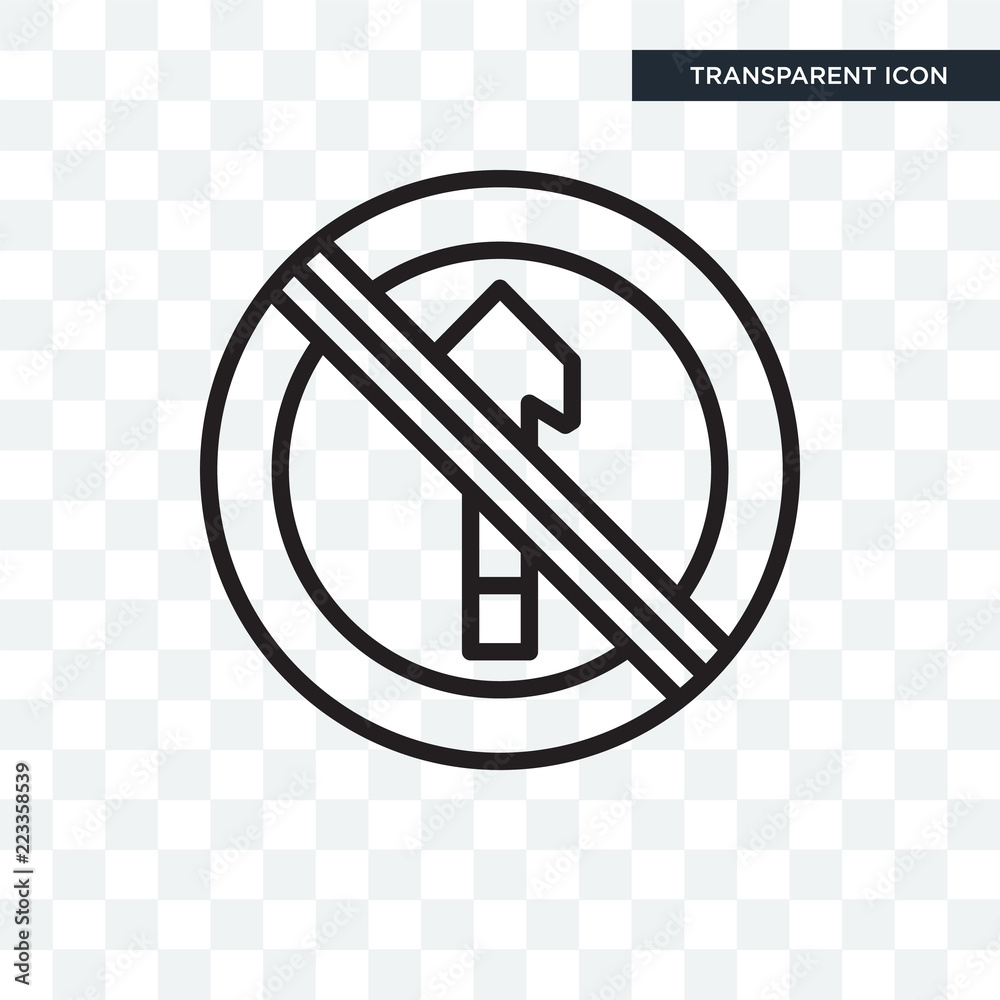 No entry vector icon isolated on transparent background, No entry logo ...