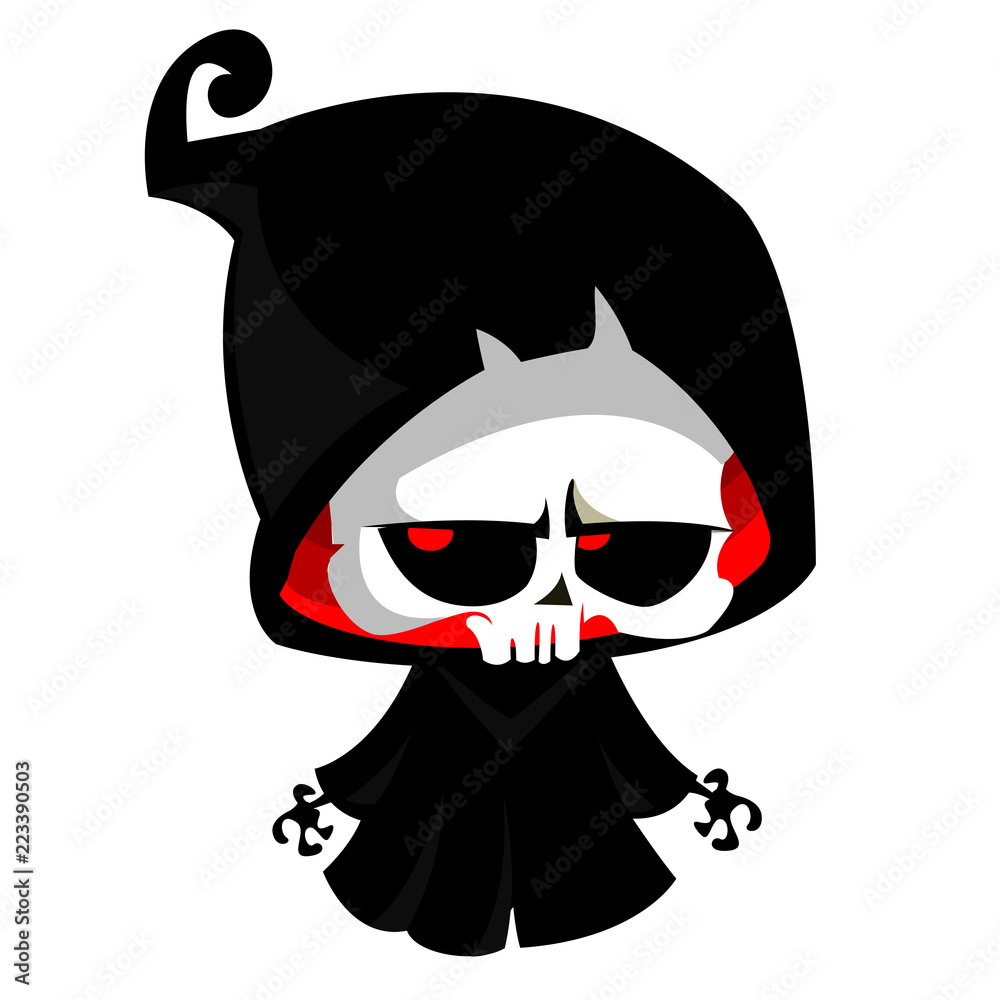 Symbolic Grim Reaper, simple flat cartoon death symbol. Isolated vector ...