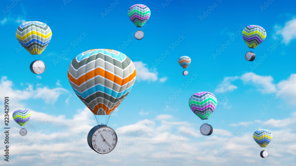 Time Flies Concept 3D render 3D illustration Stock Illustration | Adobe ...