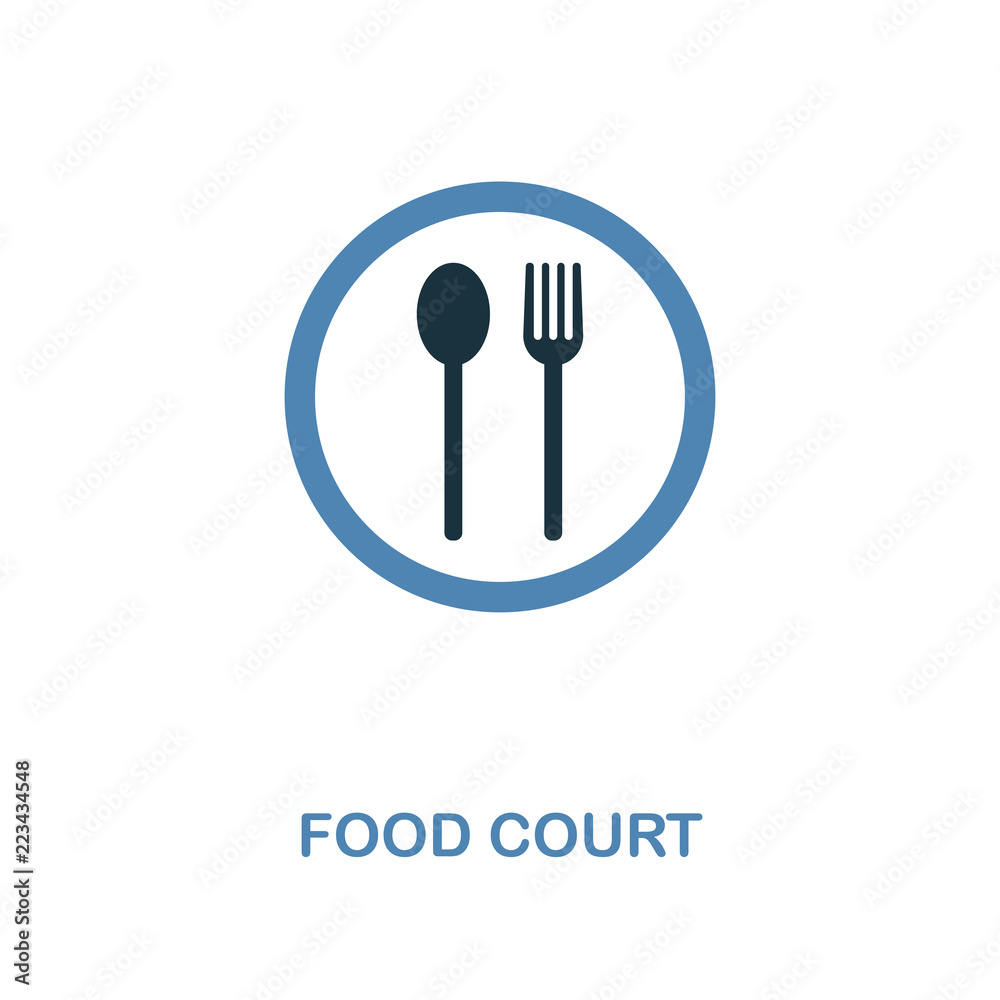 Food Court icon. Monochrome style design from shopping center sign icon ...