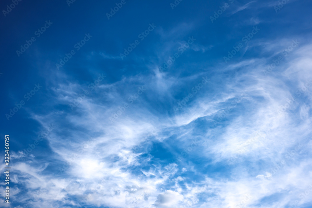 deep blue sky with clouds background Stock Photo | Adobe Stock