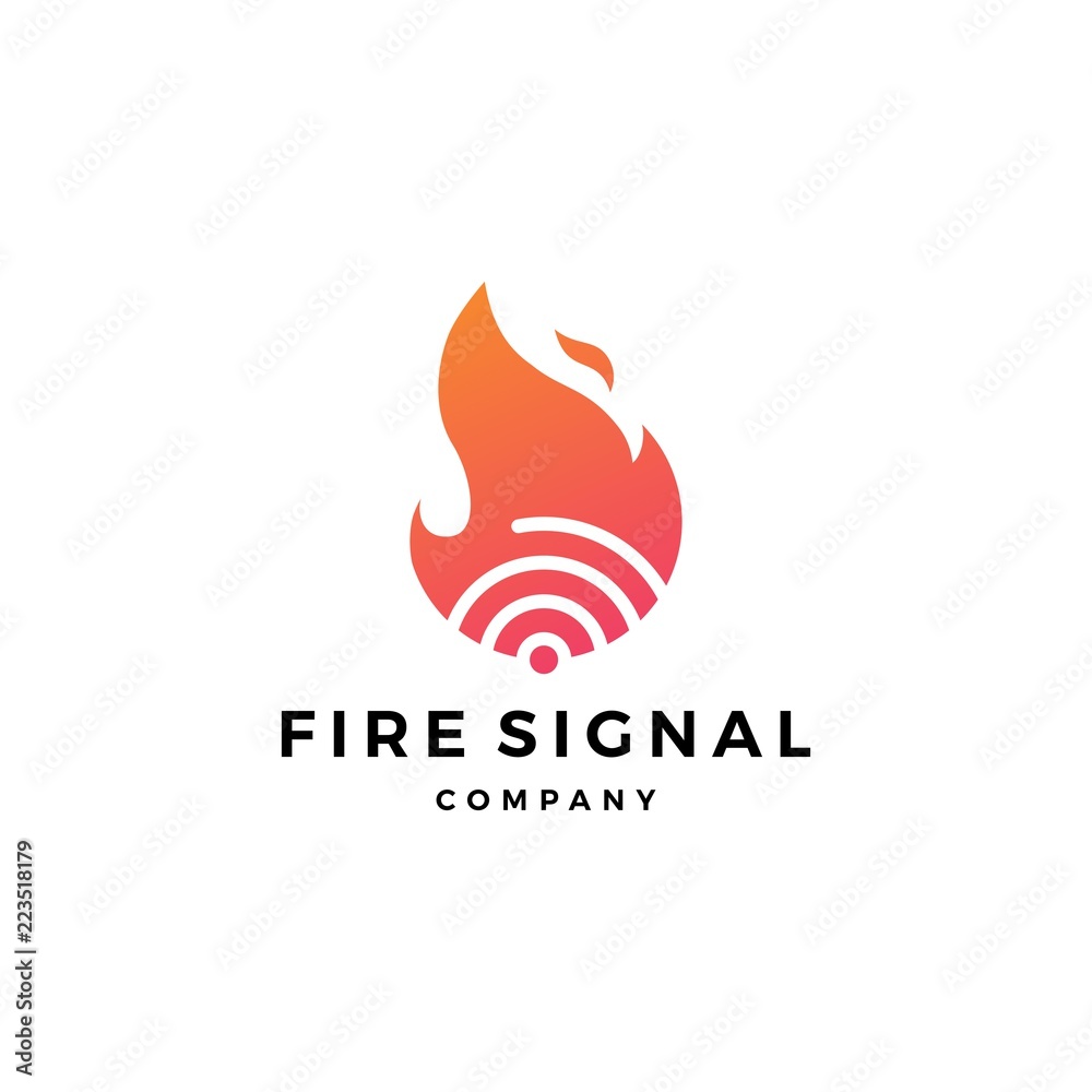 fire flame signal logo icon Stock Vector | Adobe Stock