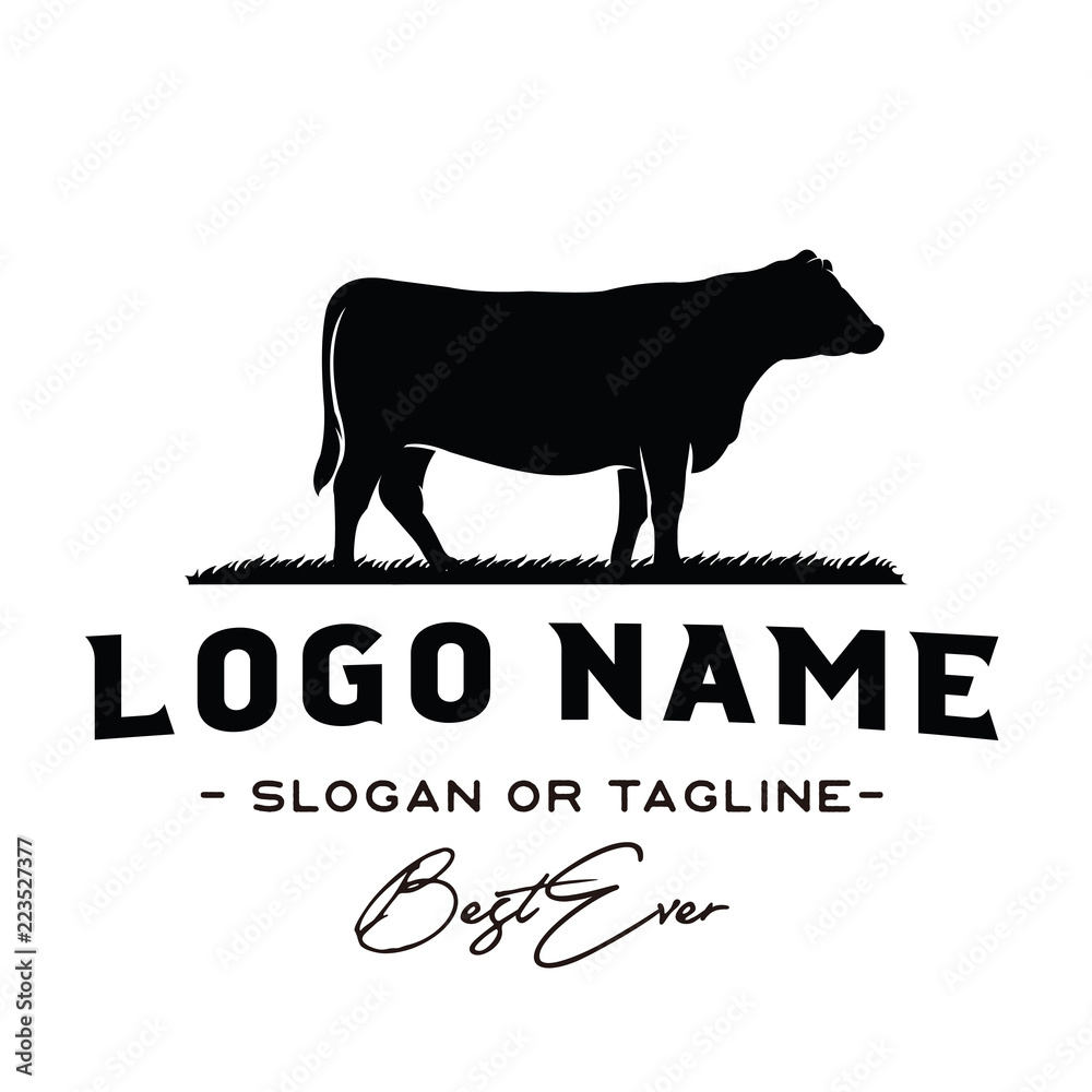 Vintage Cattle / Beef logo design inspiration vector Stock Vector ...
