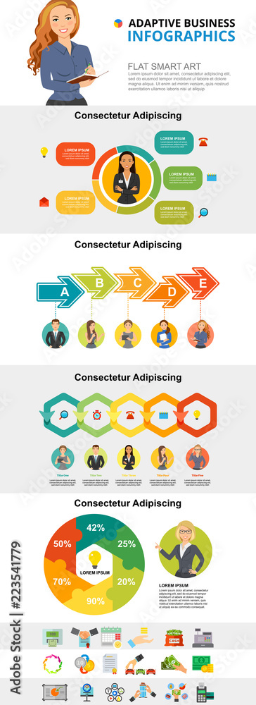 Vector de Stock Business progress and planning concept infographic ...