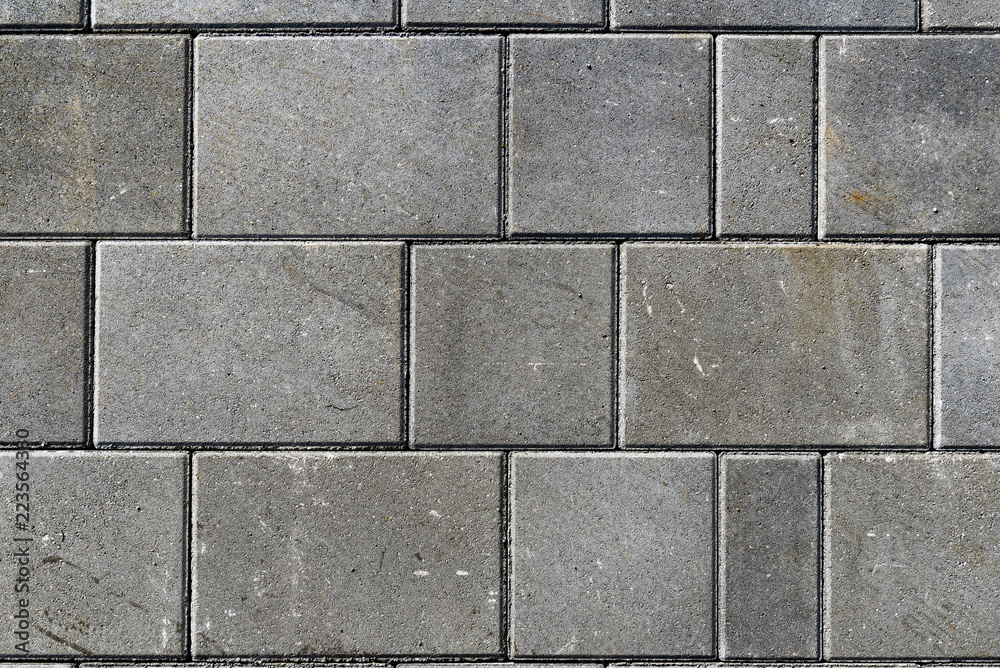 Concrete or cobble gray pavement slabs or stones for floor, wall or ...