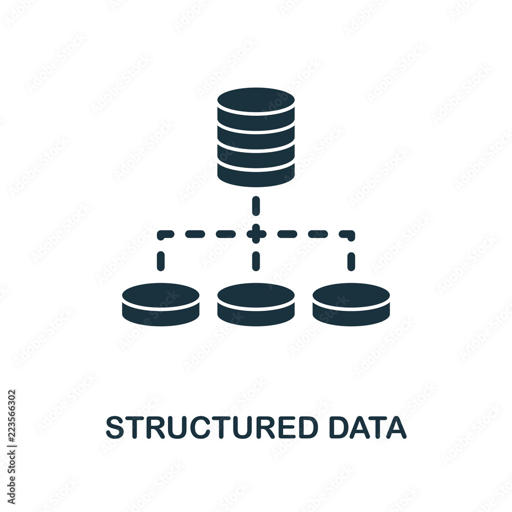 Structured Data icon. Monochrome style design from big data icon ...