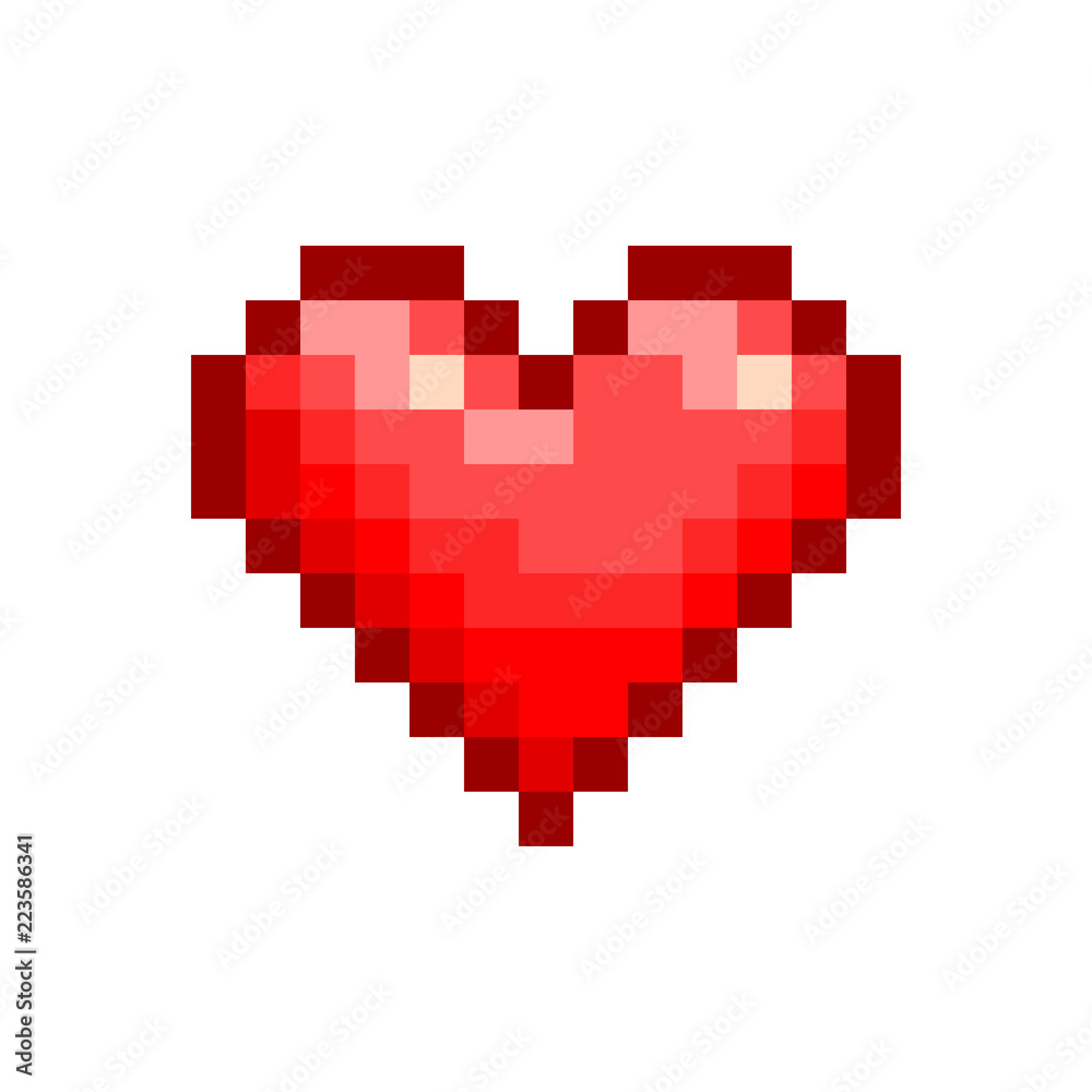 Pixel Art Heart. Vector Love Symbol. Valentine's Day. 8 Bit Icon Stock ...