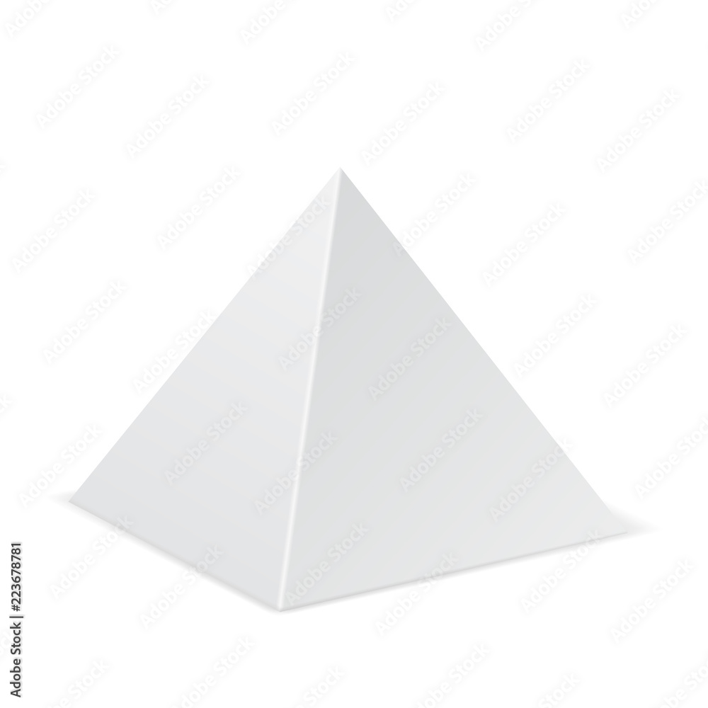 White pyramid mockup. 3d template Stock Vector | Adobe Stock