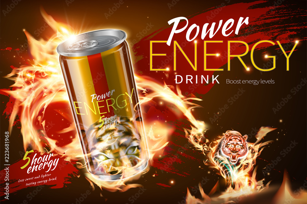 Power energy drink ads Stock Vector | Adobe Stock