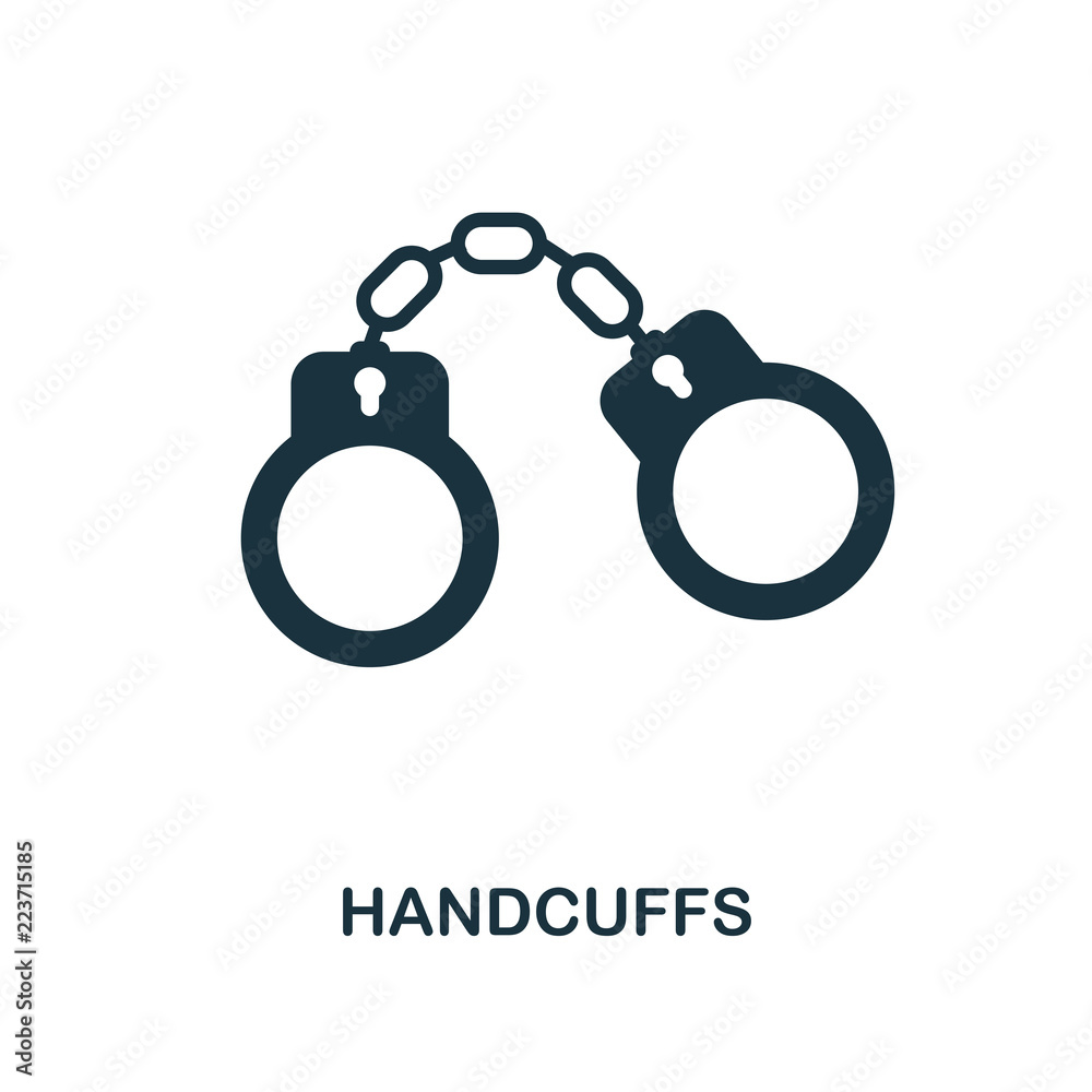 Handcuffs icon. Monochrome style design. UI. Pixel perfect simple ...