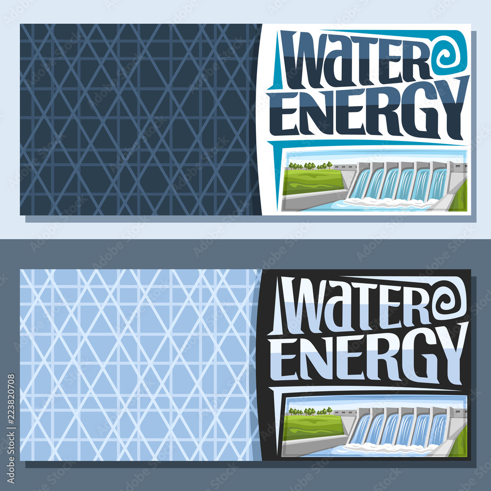Vector banners for Water Energy with copy space, brochures with small ...