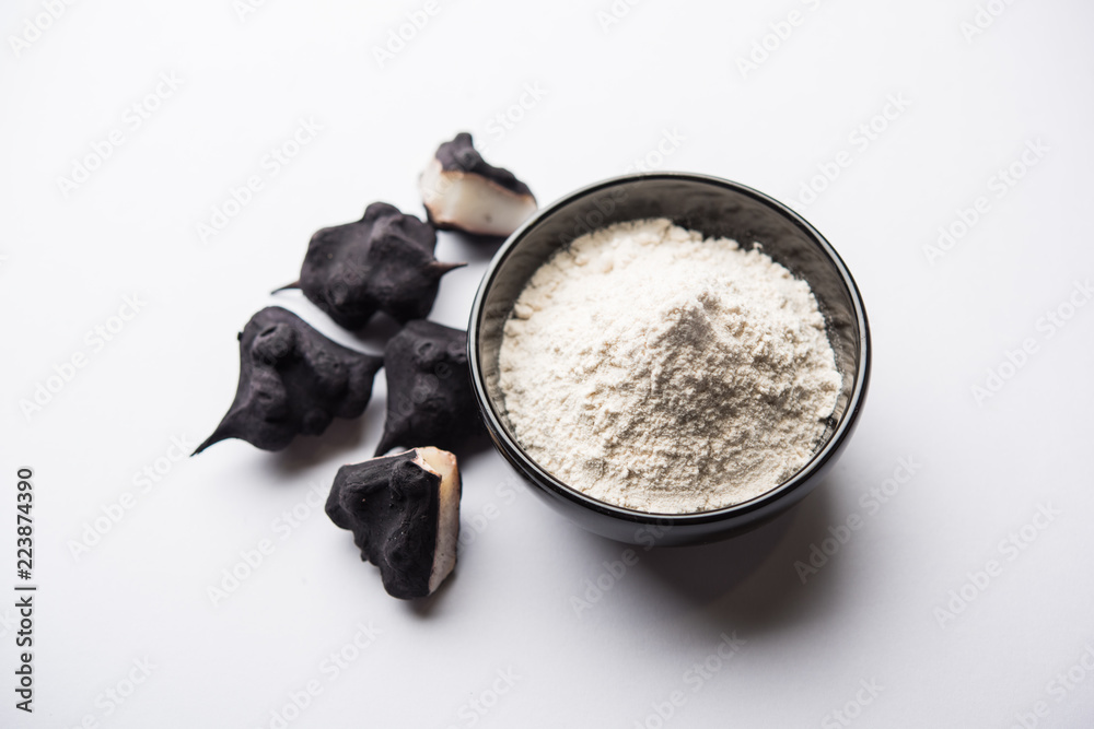 cooked Water chestnut with flour or powder, also known as singada ...