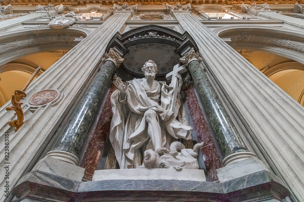 Statue of Apostle. Basilica of St. Giovanni in Rome (Basilica di San ...