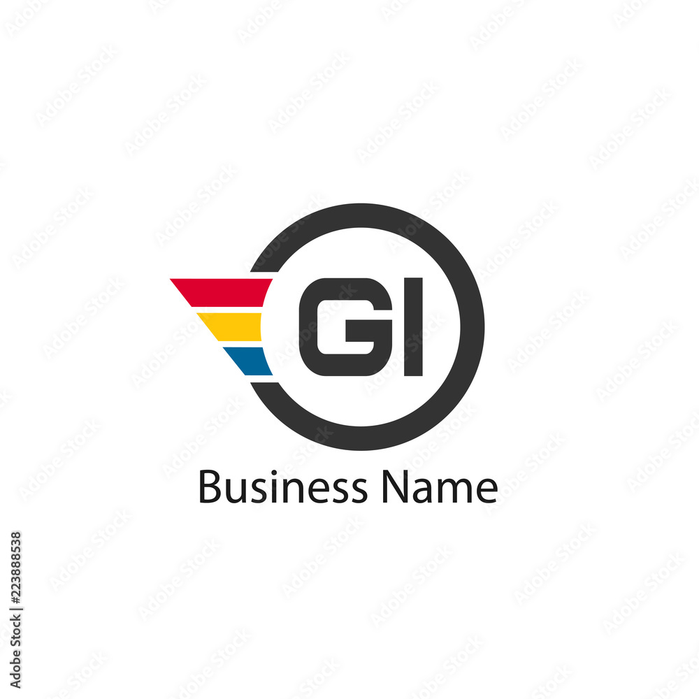 Initial Letter GI Logo Template Design Stock Vector | Adobe Stock