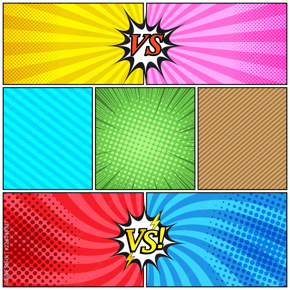 Comic book page colorful background Stock Vector | Adobe Stock
