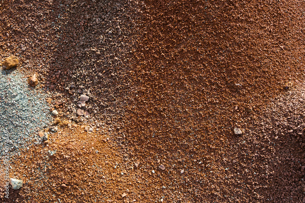 Red earth or soil background. Tropical laterite soil background of red ...