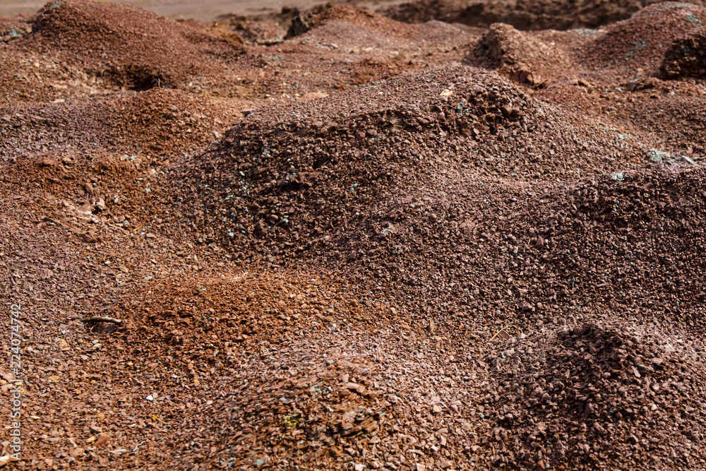 Red earth or soil background. Tropical laterite soil background of red ...