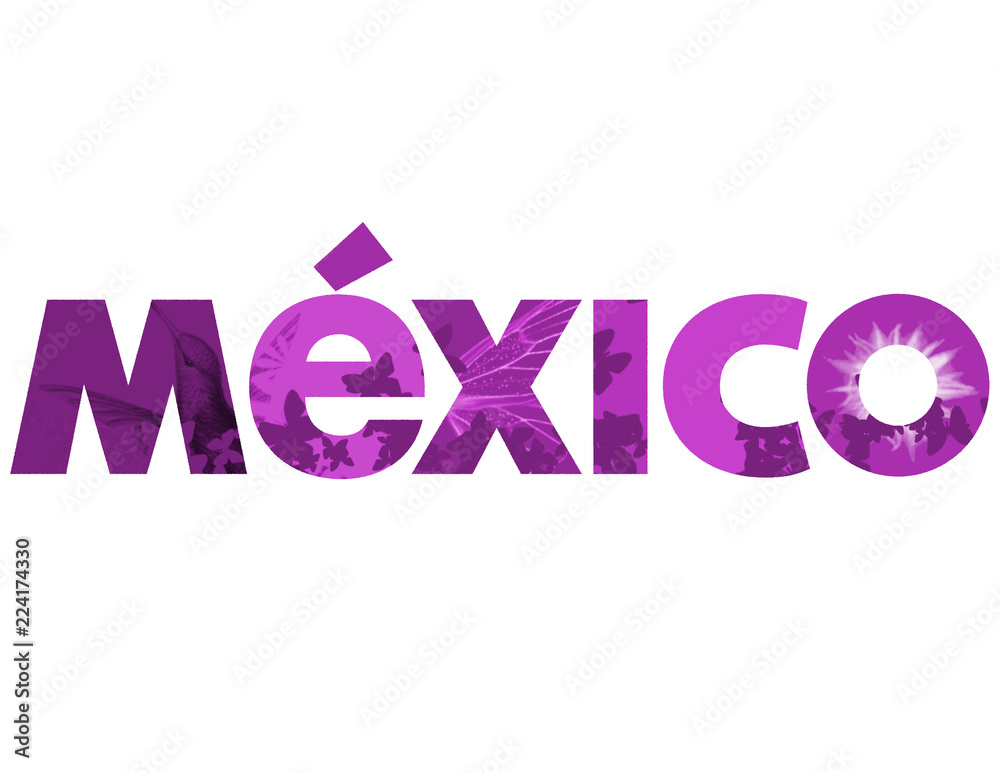 Ilustración de Stock Mexico con letras de colores | Adobe Stock