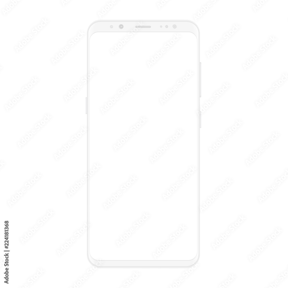 High quality realistic new version of soft clean white smartphone with ...