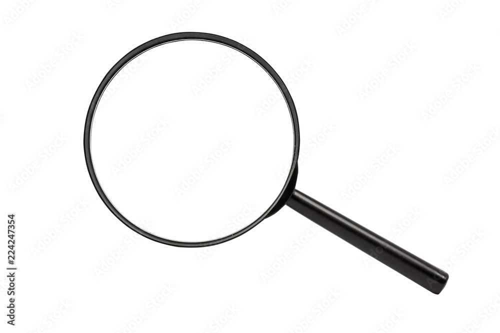 Magnifying glass isolated on white background with clipping path Stock ...
